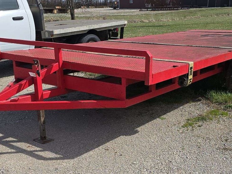 1996 Ball Hitch Flatbed Trailer, tandem axle, no ramps, 20ft long, 100 ...