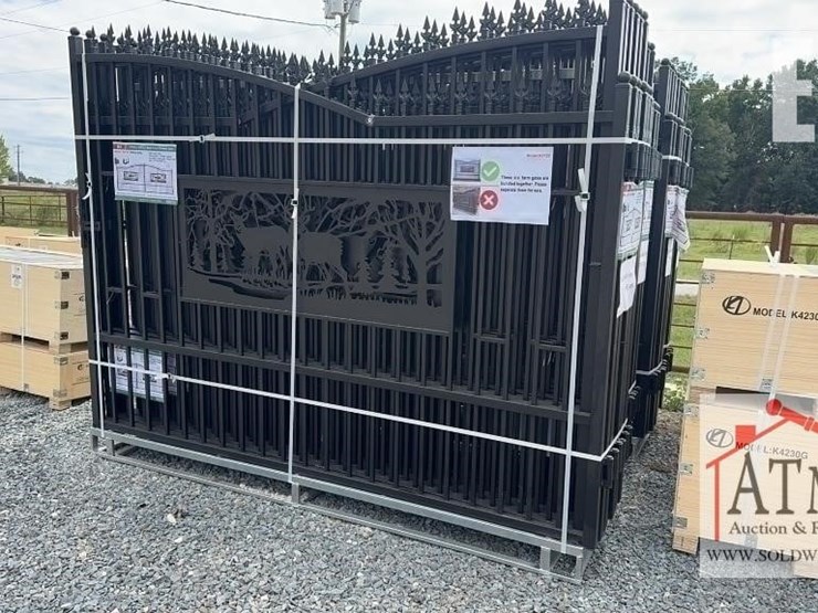 NEW 20 FT BI-PARTING METAL GATE "DEER" by ATM Auctions and Realty ...