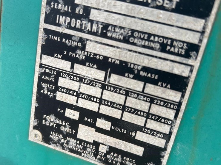 ONAN 30 SK ELECTRIC GENERATOR by SAC Auctions | Auction Resource