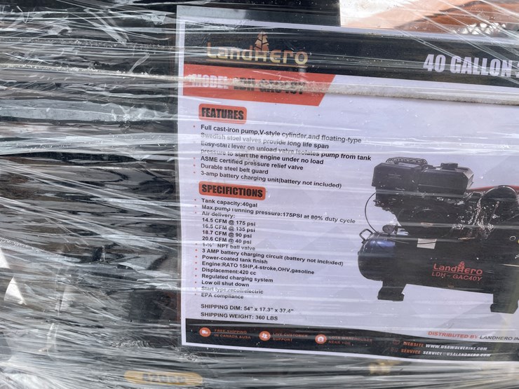 #2904 • New Land Honor 40-Gallon Truck Mounted Air Compressor by Hansen ...