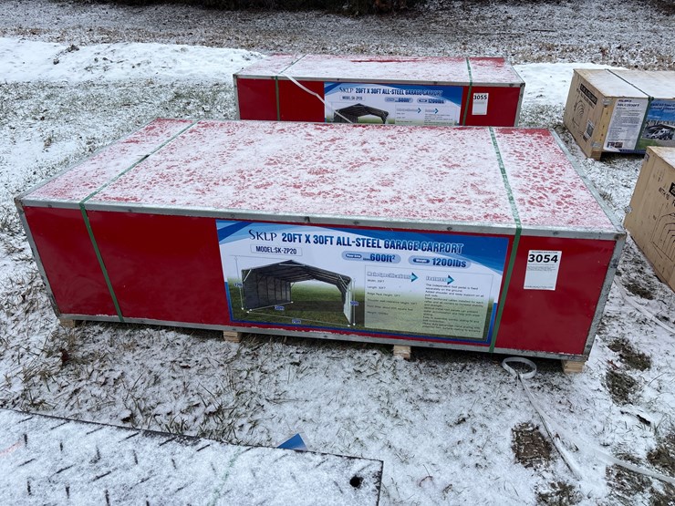 #3054 • 2025 Unused SKLP ALL-STEEL GARAGE CARPORT by Edinburg Auction ...