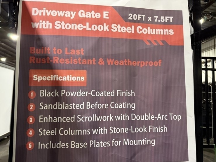 2025 EarthyGrounds Stone Column Driveway Gate by J. Stout Auctions ...