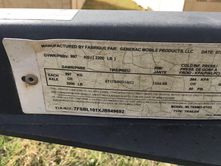 2019 GENERAC MAGNUM LIGHT PLANT SN:549692 by Alex Lyon & Son | Auction ...