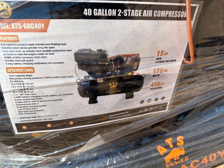 ATS POWER 40 GALLON 2-STAGE AIR COMPRESSOR by SAC Auctions | Auction ...
